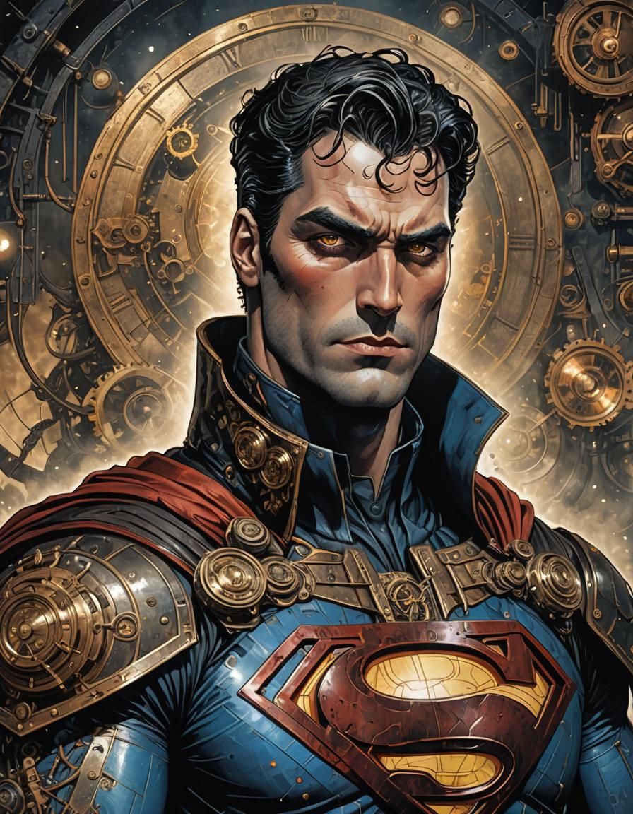 Steampunk Superman - AI Generated Artwork - NightCafe Creator