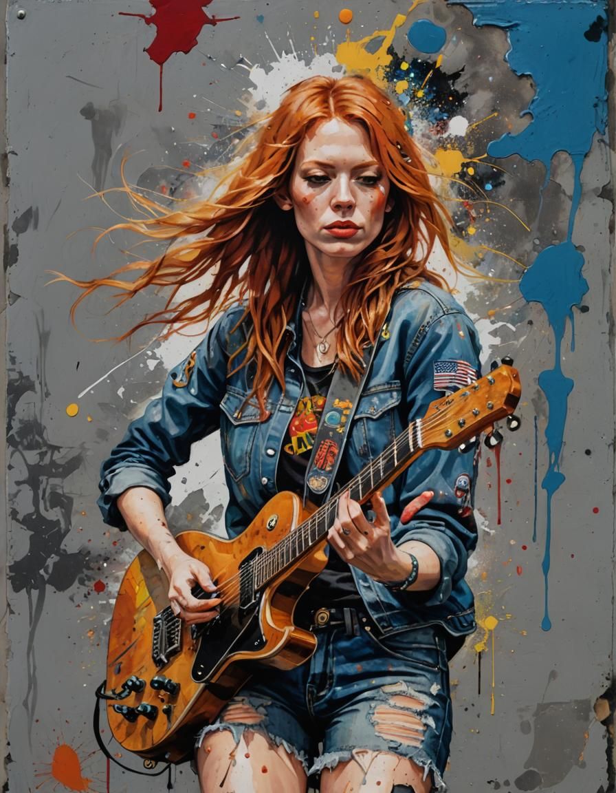 GUITAR_ART_ELECTRIC_GRUNGE_1 - AI Generated Artwork - NightCafe Creator