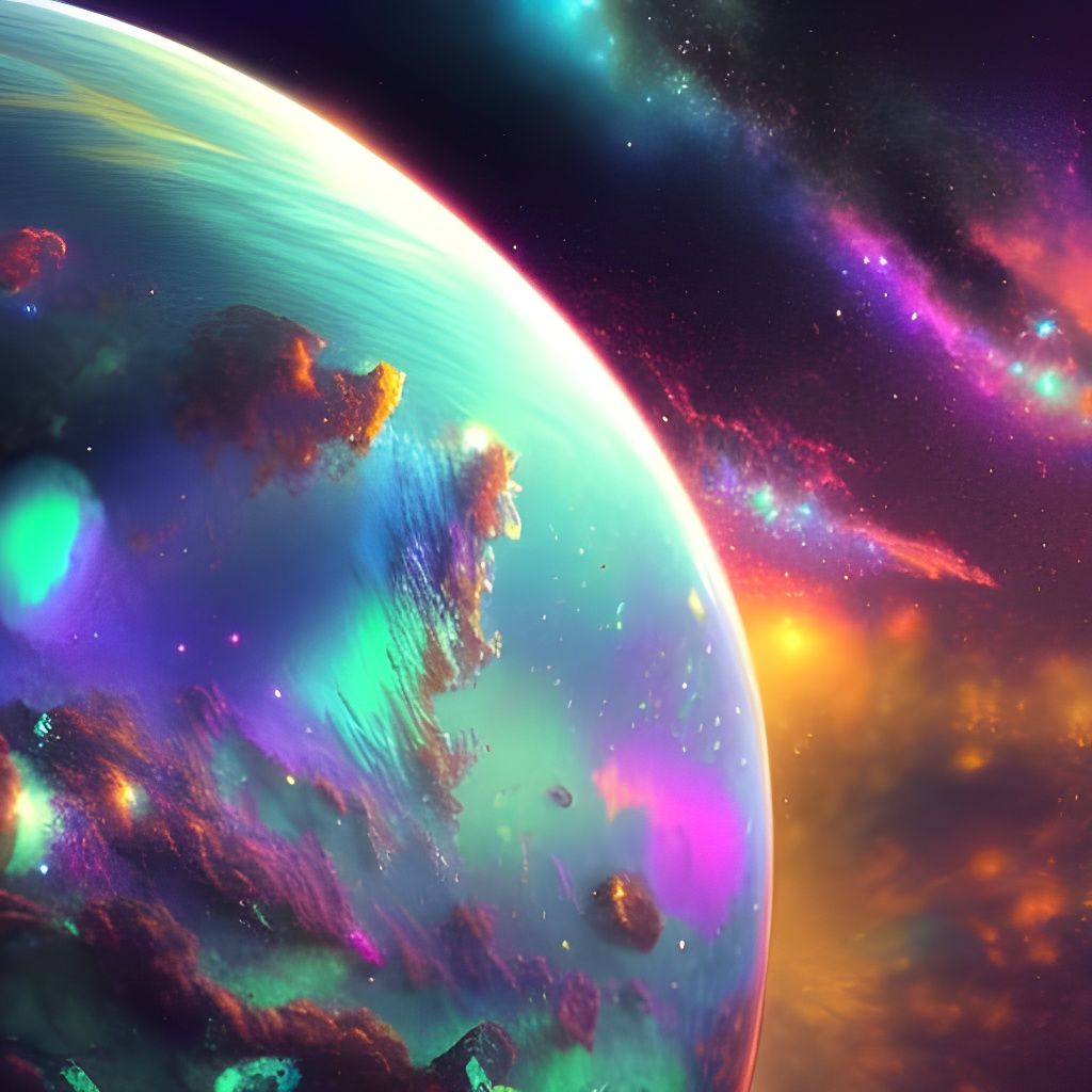 Iridescent deep Cosmic spacescape, digital photo illustration, insanely detailed intricate ...