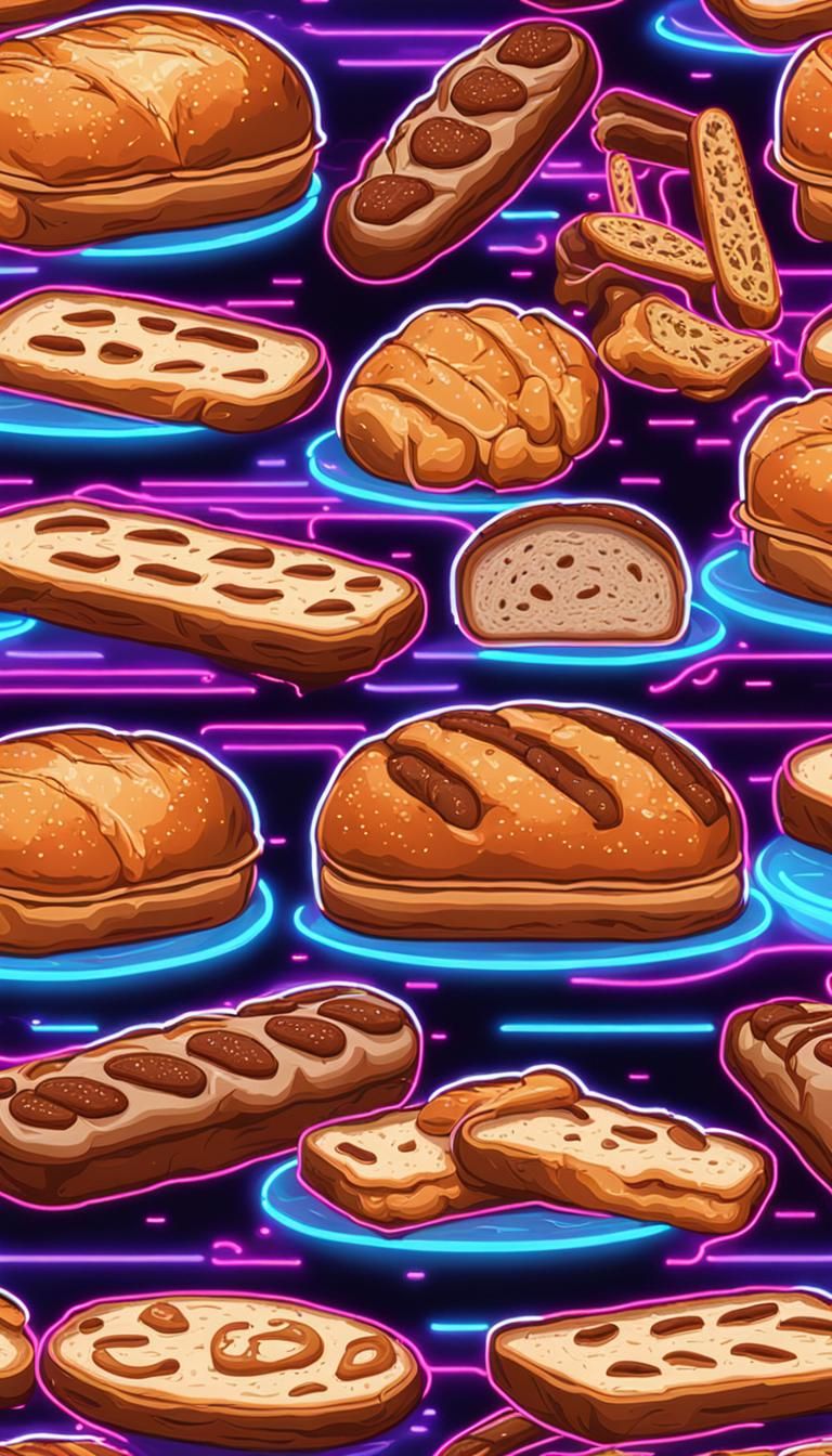 Neon Bread Love - AI Generated Artwork - NightCafe Creator