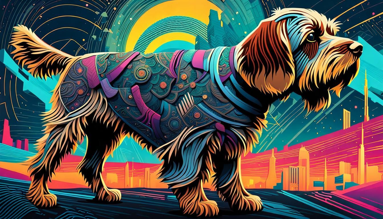 wirehaired pointing griffon. - AI Generated Artwork - NightCafe Creator