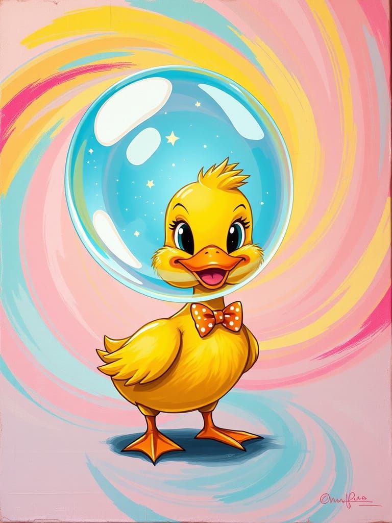 cute duck with bubble - cute duck with bubble