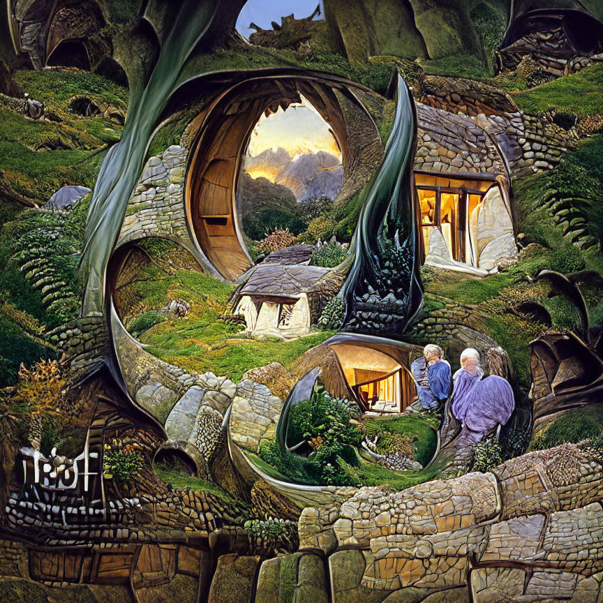 Hobbit House by Mab Graves and Ted Nasmith - AI Generated Artwork ...