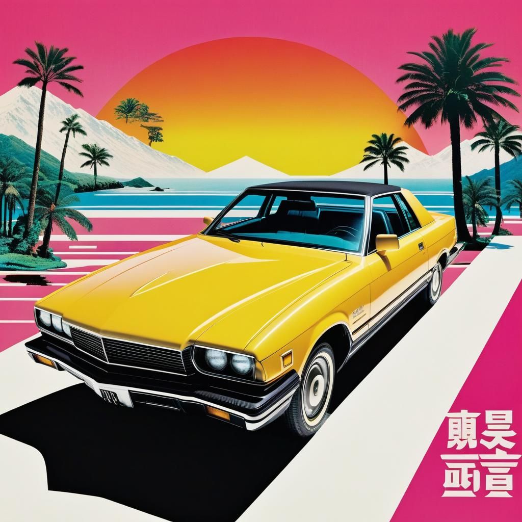 Yellow car collage - AI Generated Artwork - NightCafe Creator