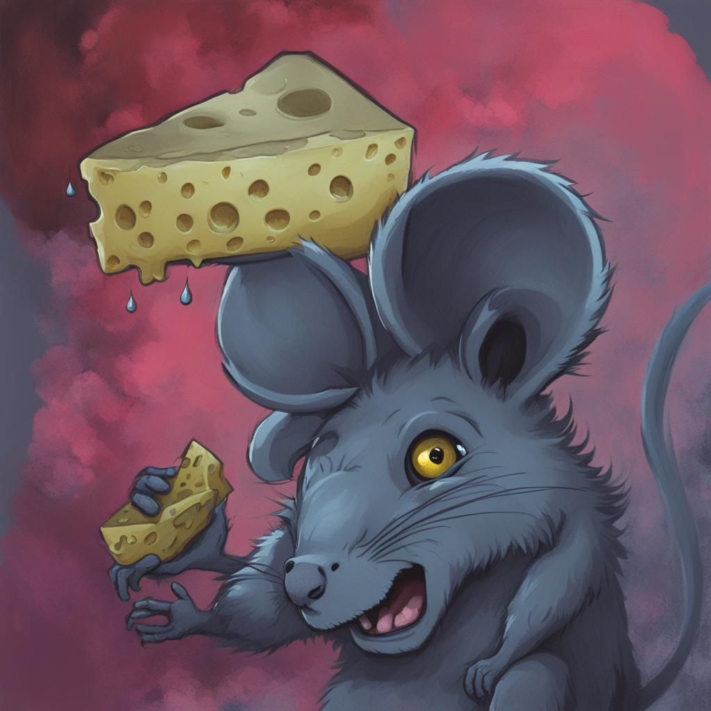 an anthropomorphic furry shabby rodent rat in cartoon style of a comic ...