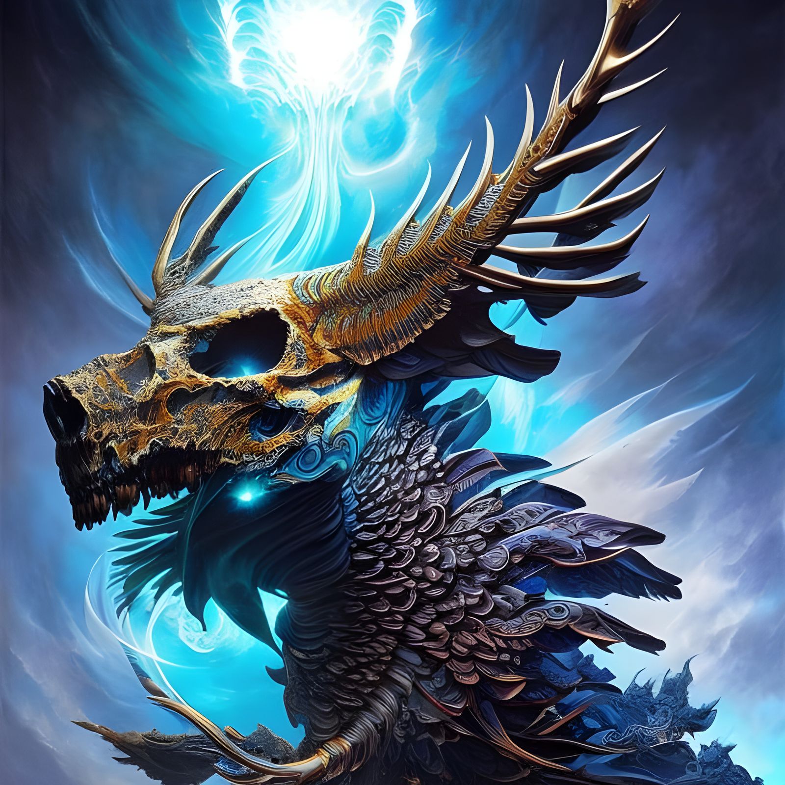 Ancient Beast Skull - AI Generated Artwork - NightCafe Creator