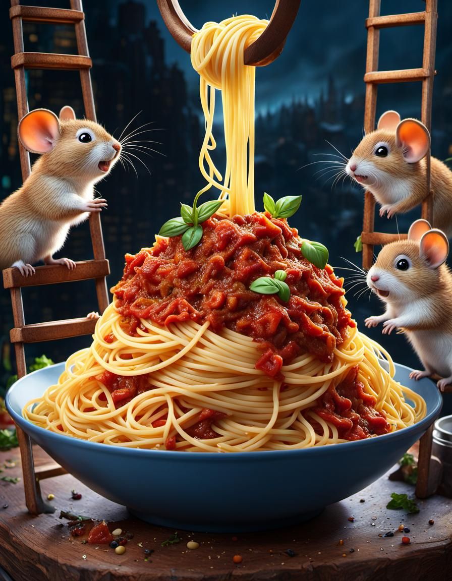 "Me first, me first, me first !!!" The mice always look forward to ...