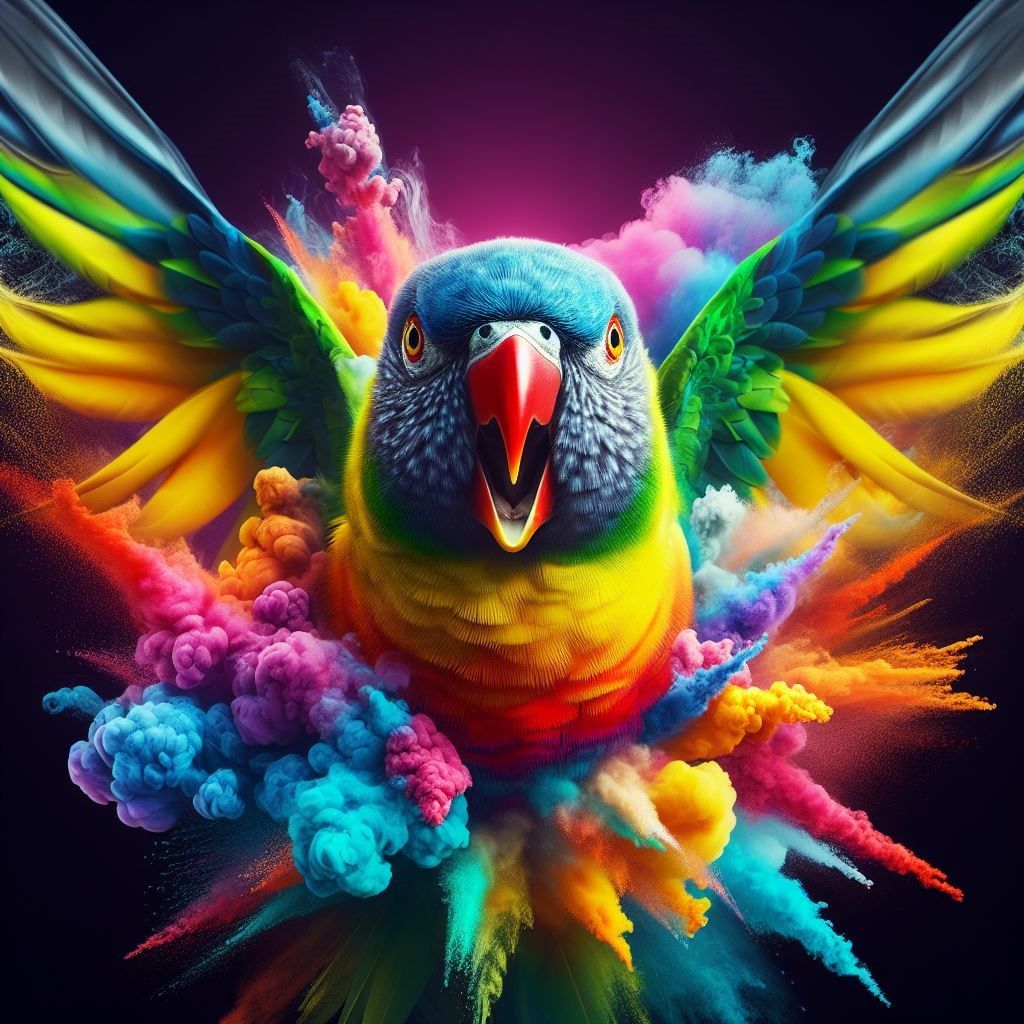 Rainbow Parakeet - AI Generated Artwork - NightCafe Creator