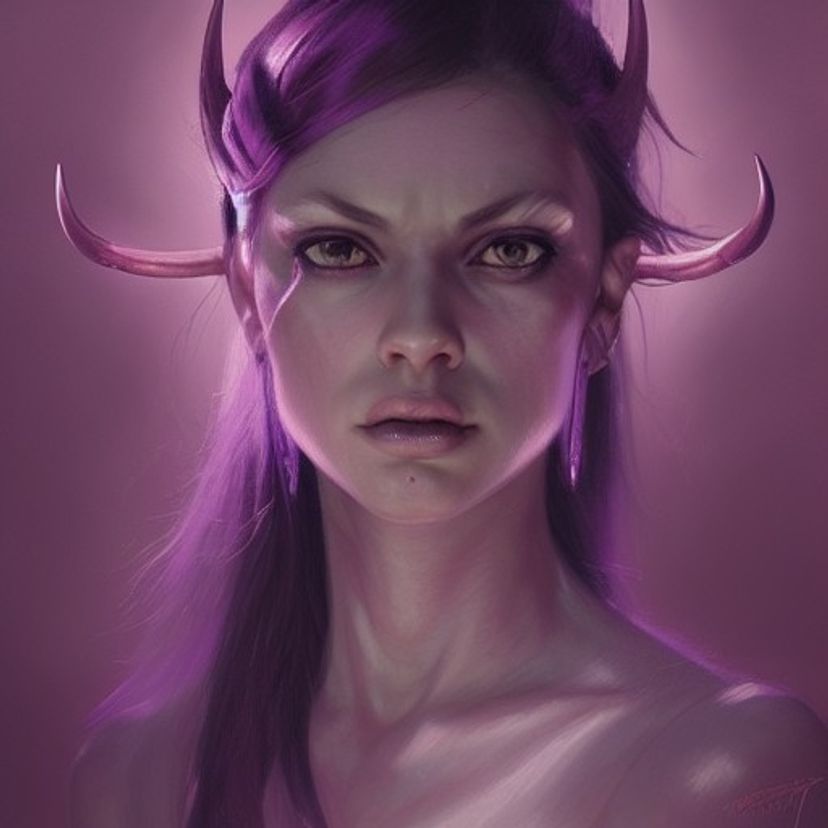 Lilac Demon Girl - AI Generated Artwork - NightCafe Creator