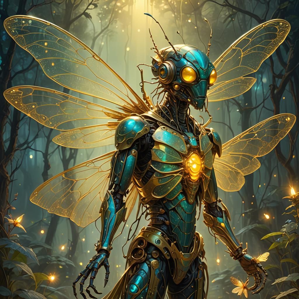 Glowing Alien Firefly creature - AI Generated Artwork - NightCafe Creator