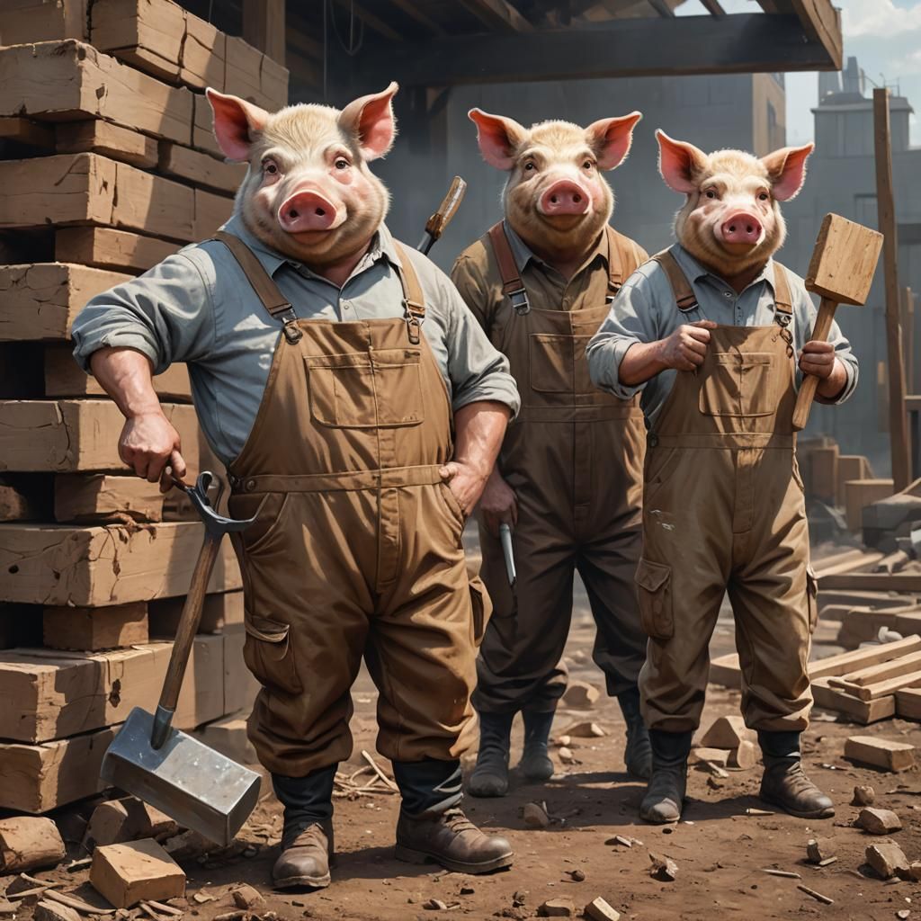 Three Little Trades Pigs - AI Generated Artwork - NightCafe Creator
