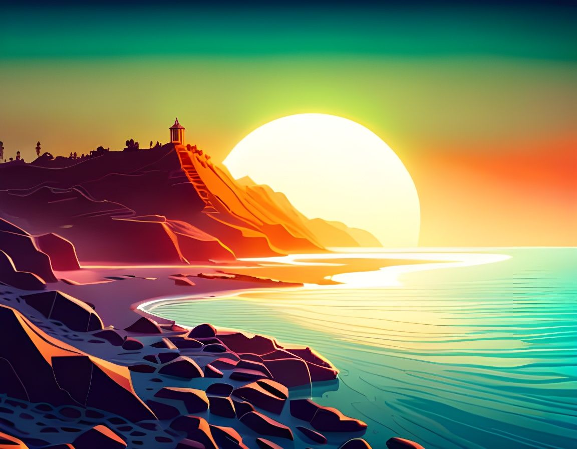 Dusky Beach - AI Generated Artwork - NightCafe Creator