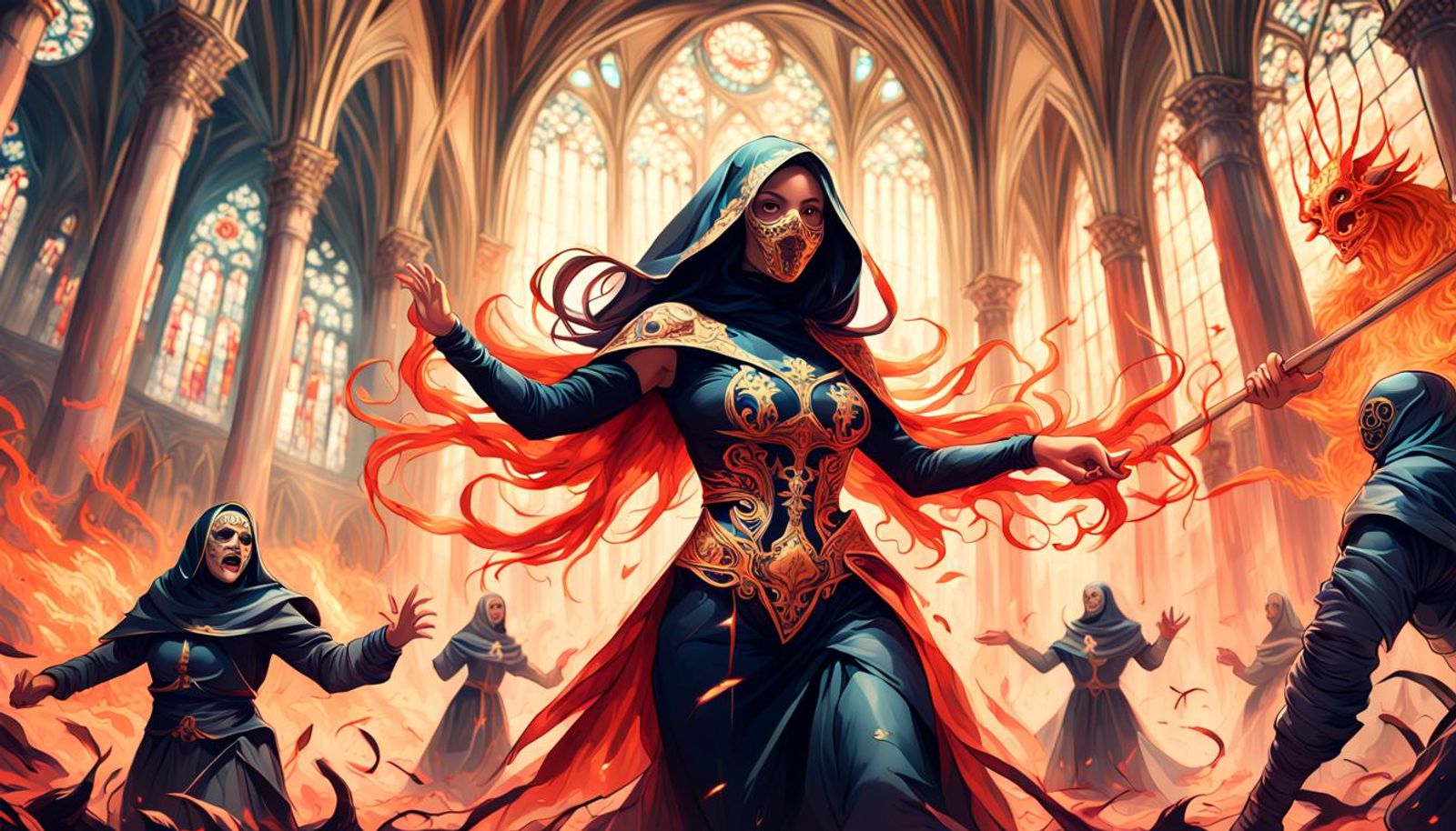 Ninja nuns - AI Generated Artwork - NightCafe Creator