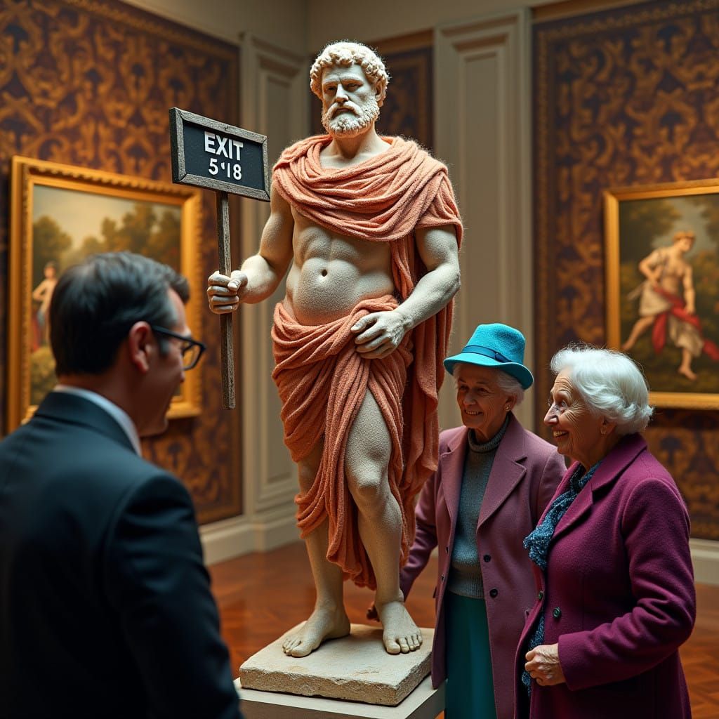 Unraveling colorful felted wool art of a grand, ancient Greek or Roman ...