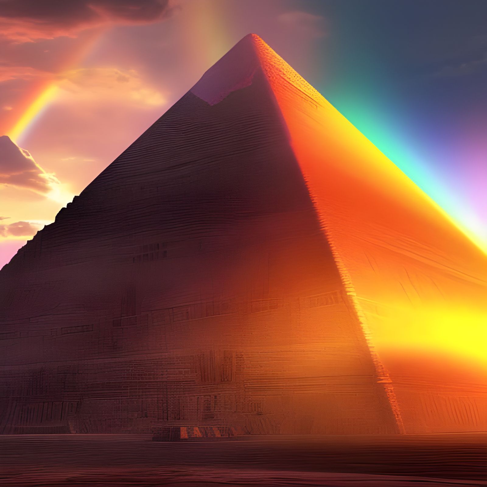 Rainbow Pyramid - AI Generated Artwork - NightCafe Creator