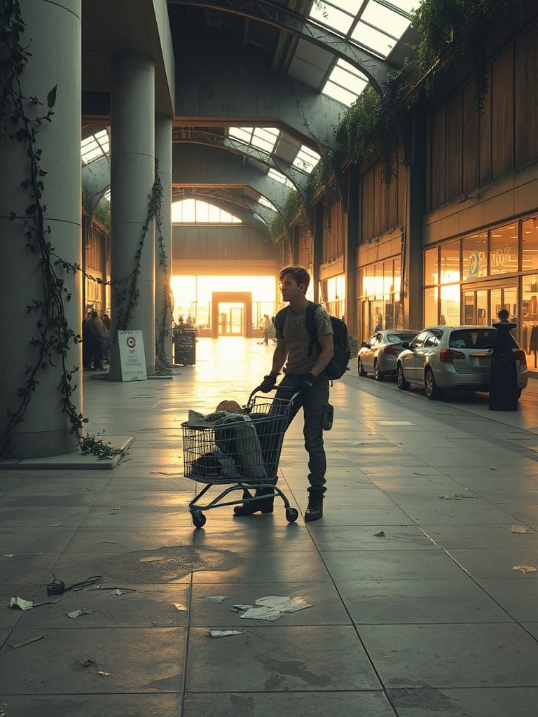 Post-Apocalyptic Mall Walker in Retro-Futuristic R... - AI Art