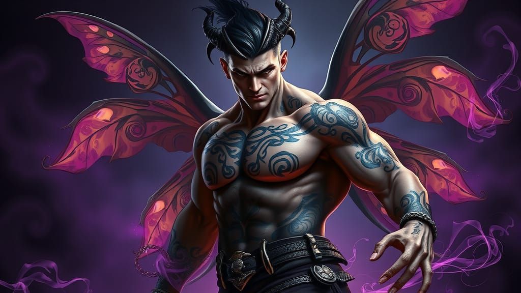 Battle-Ready Fae in Dark, Gritty Fairy Punk Style - AI Art