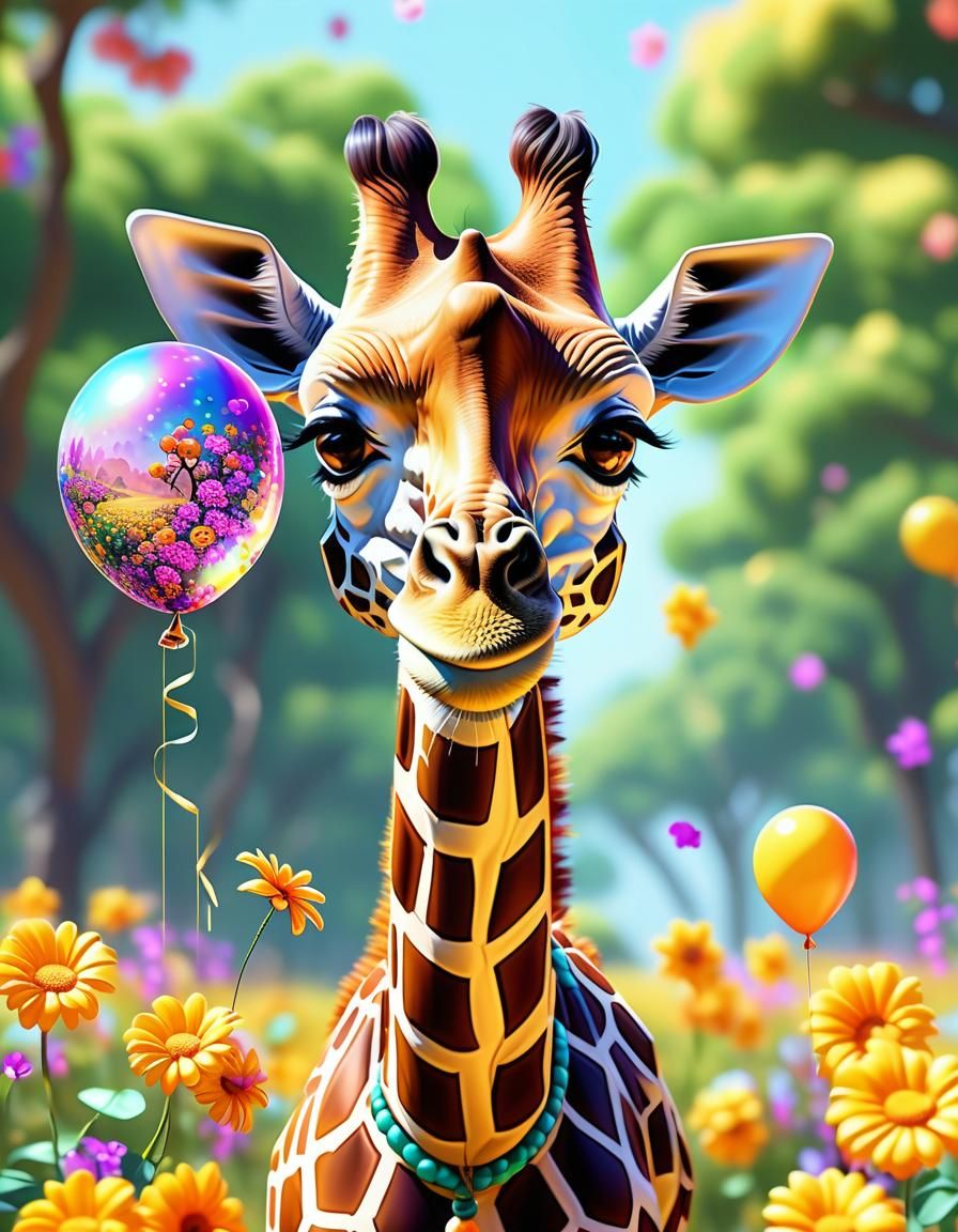Cute baby giraffe cartoon 🦒 - AI Generated Artwork - NightCafe Creator