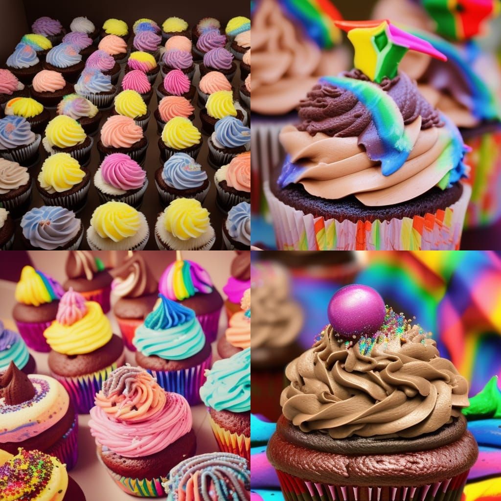 Don't Worry Be Happy Cupcakes - AI Generated Artwork - NightCafe Creator