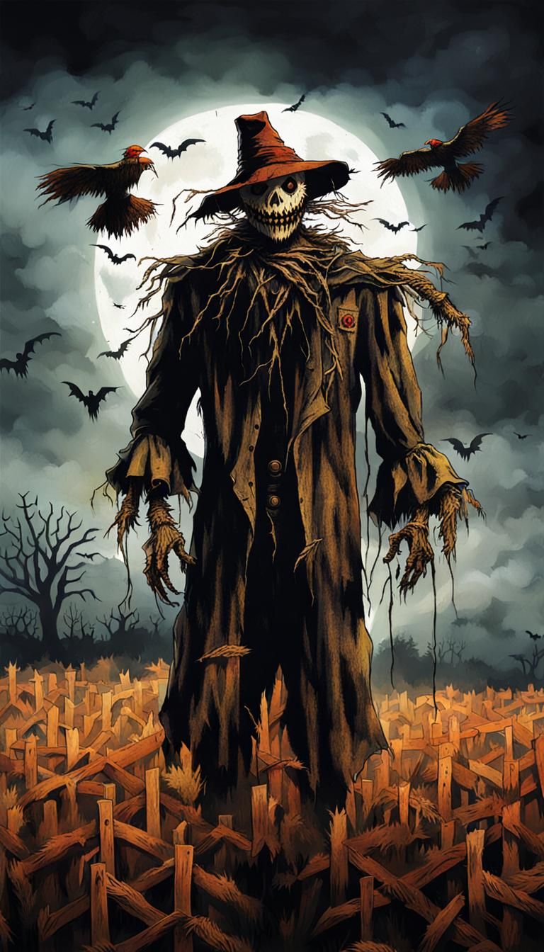 Horror Scarecrow - AI Generated Artwork - NightCafe Creator