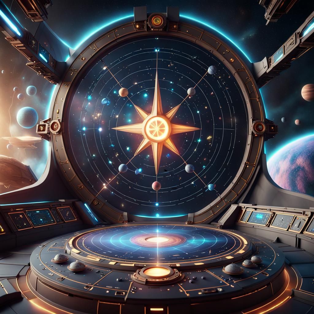Spaceship star system map - AI Generated Artwork - NightCafe Creator