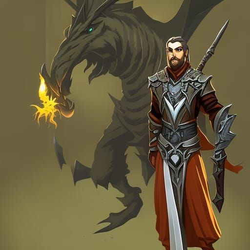 Warlock with Fire Anteater (eats fire ants) Familiar - AI Generated ...