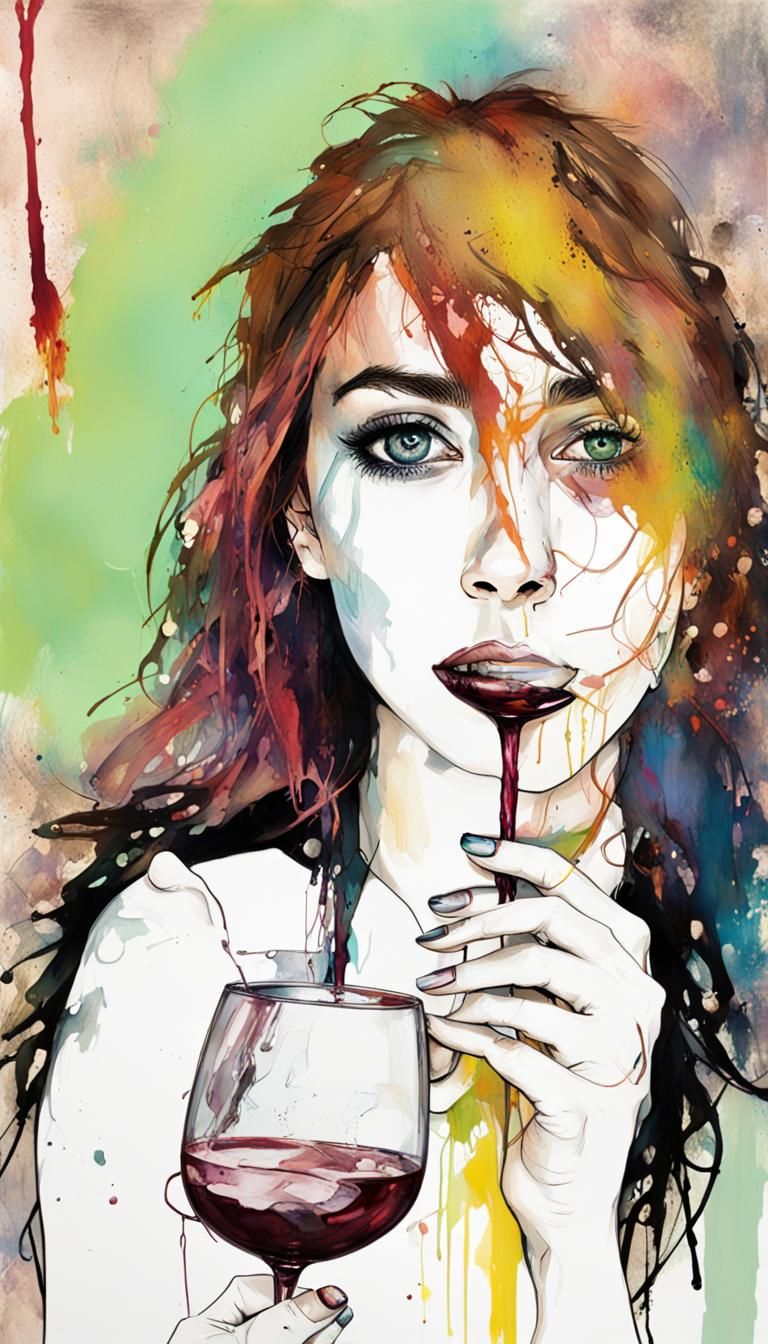 Drinking Wine - AI Generated Artwork - NightCafe Creator