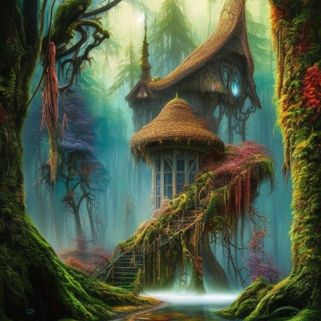 Enchanted Swamp: Mystical Huts and Fae Folk - AI Generated Artwork ...