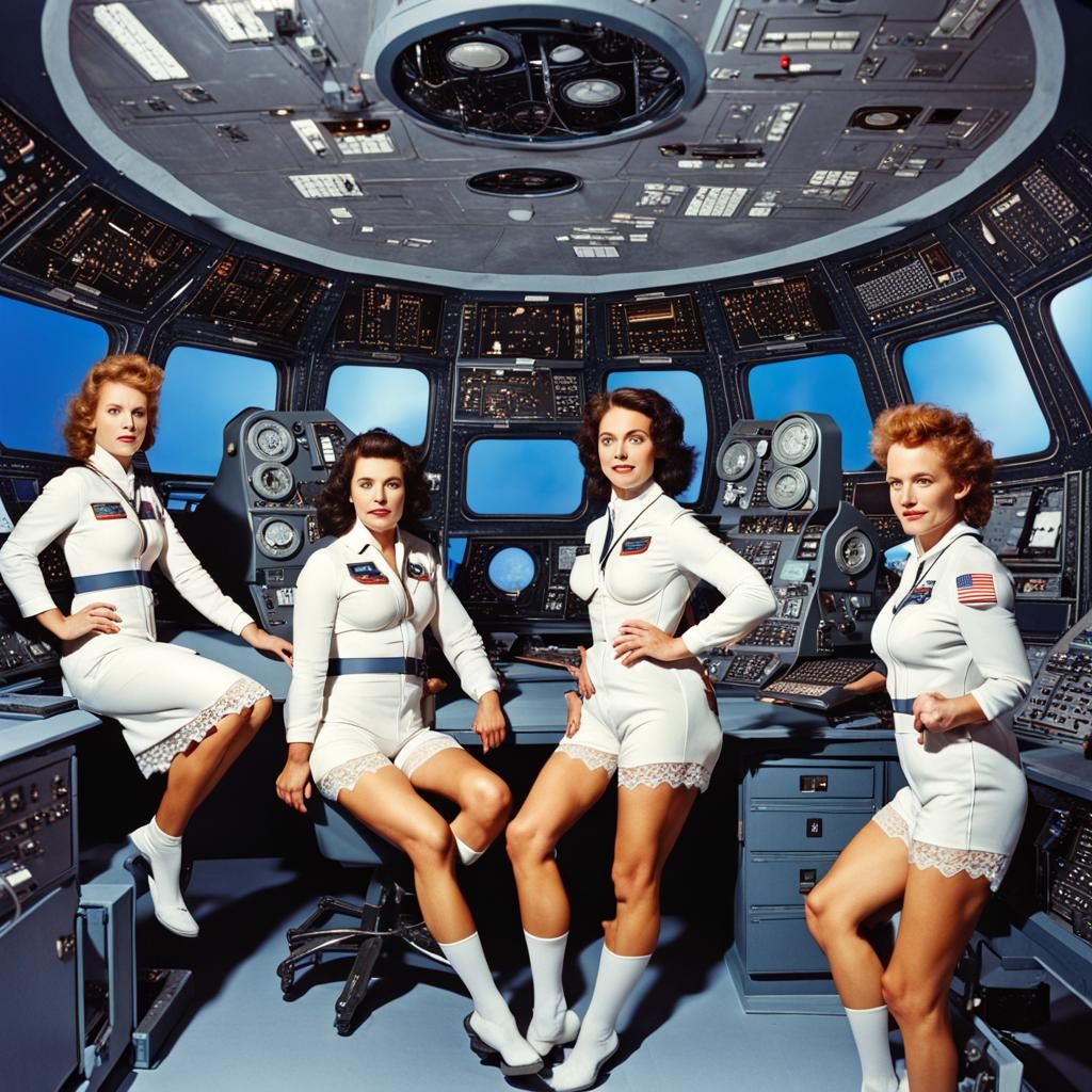 All-female spaceship crew - AI Generated Artwork - NightCafe Creator