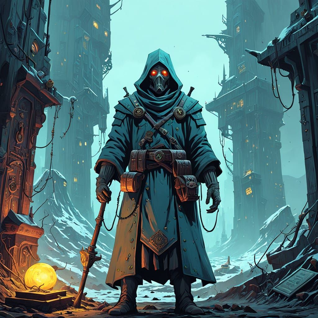 wizard - Realistic Dark Fantasy Wizard in Ancient Study