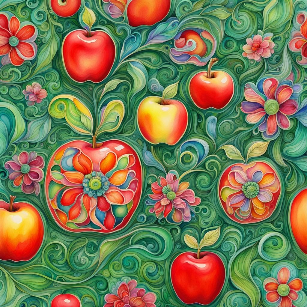 Apple Tile II - AI Generated Artwork - NightCafe Creator