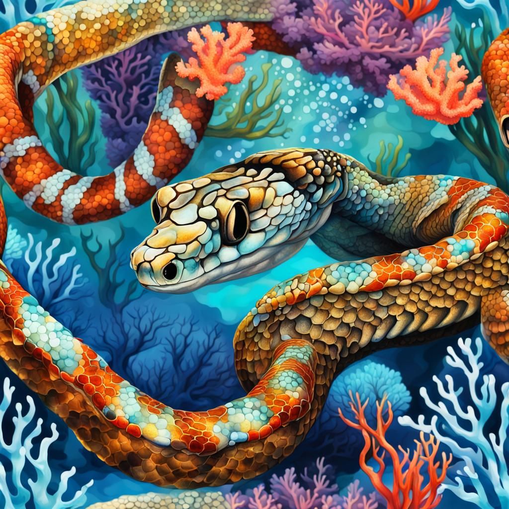Venomous Sea Snake - AI Generated Artwork - NightCafe Creator