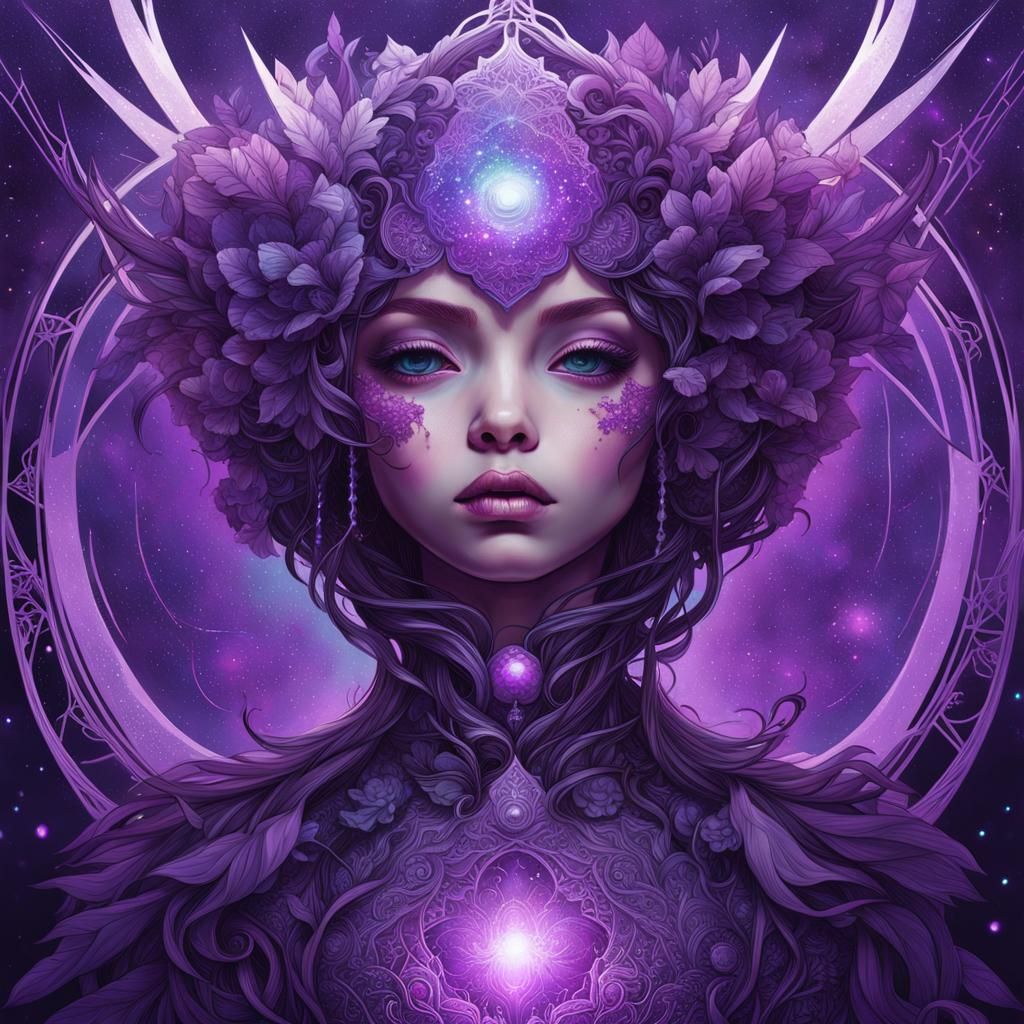 Purple goddess of outer space - AI Generated Artwork - NightCafe Creator