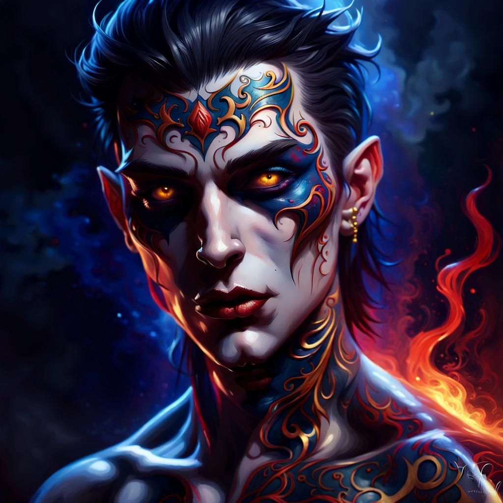 Ethereal Vampire Portrait in Dark Fantasy Art - AI Art