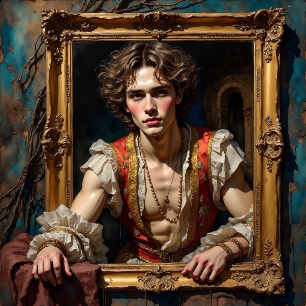 Dang moths! - Handsome Man Escapes Renaissance Painting