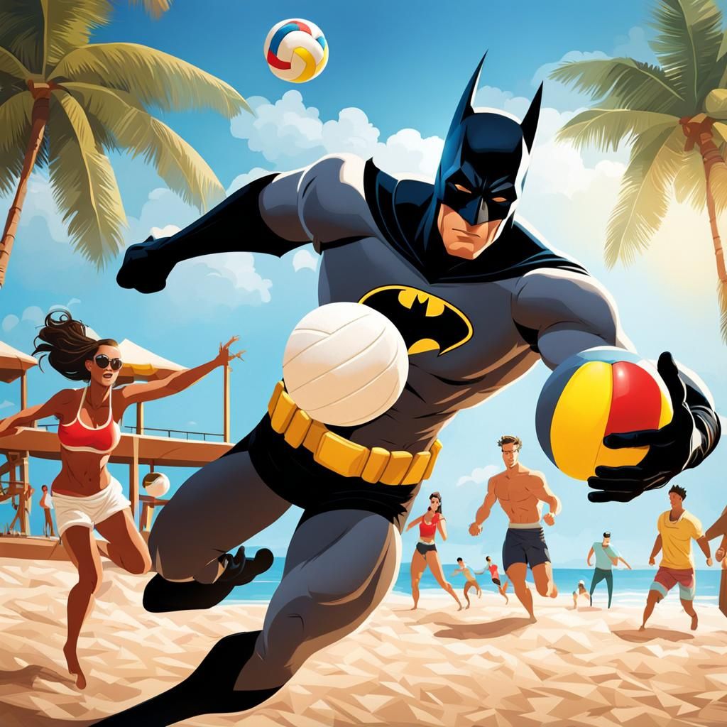 Batman at the beach - AI Generated Artwork - NightCafe Creator