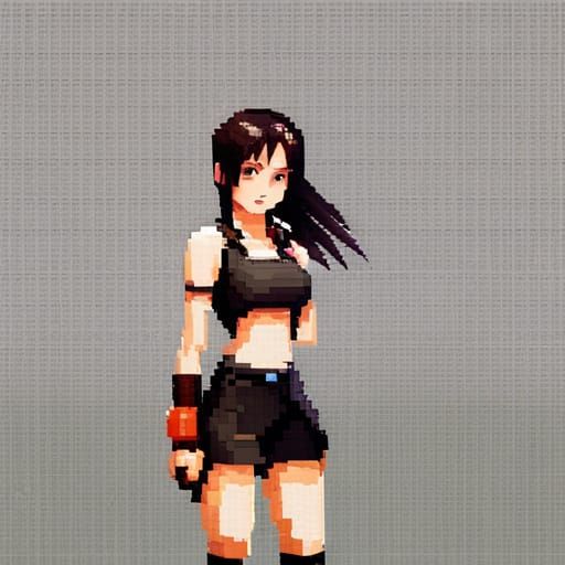 Pixel Art - Tifa - AI Generated Artwork - NightCafe Creator