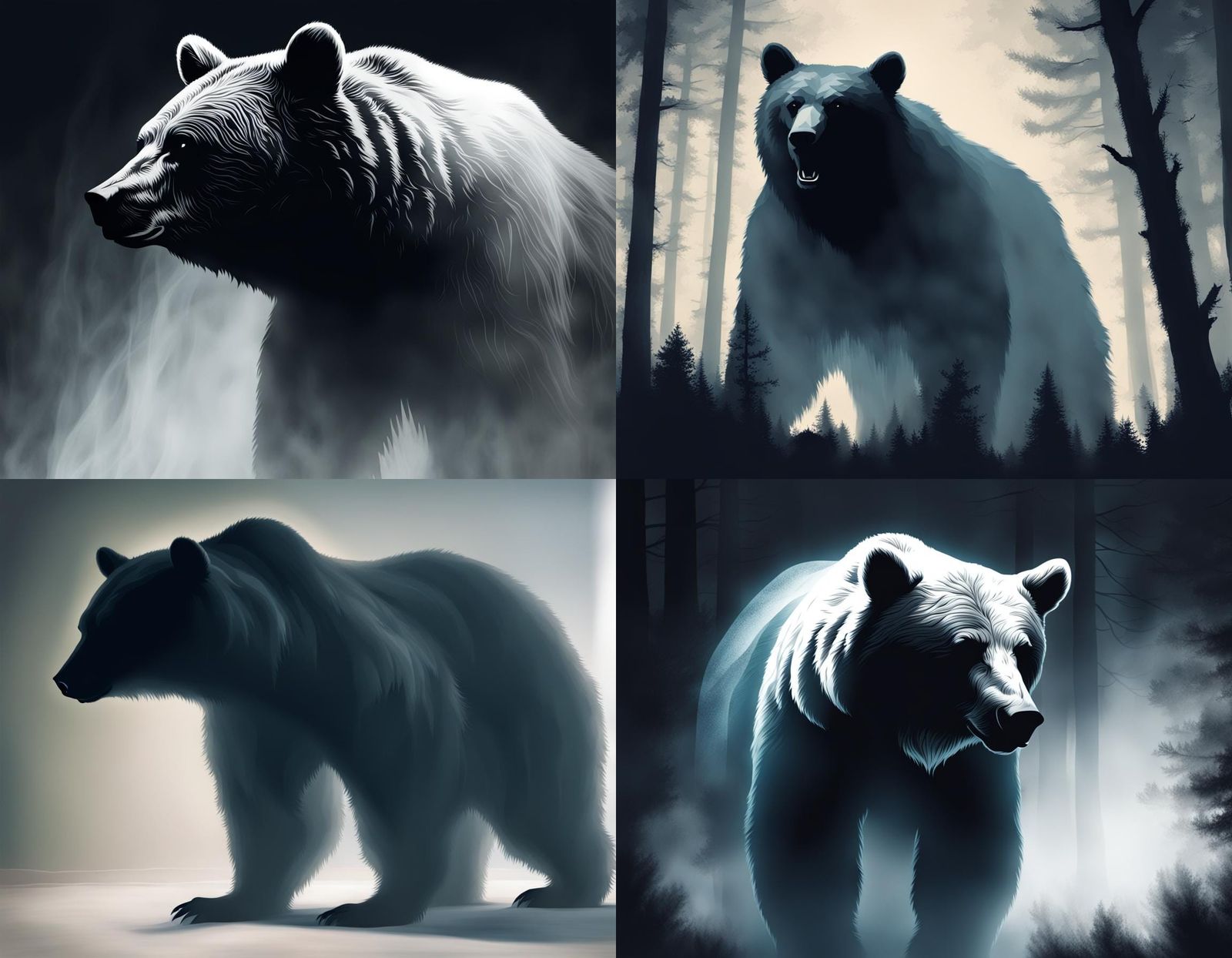Shadow Bear 2-5 - AI Generated Artwork - NightCafe Creator