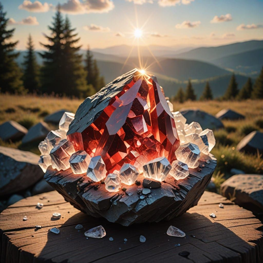 A red crystal chunk from the skies.