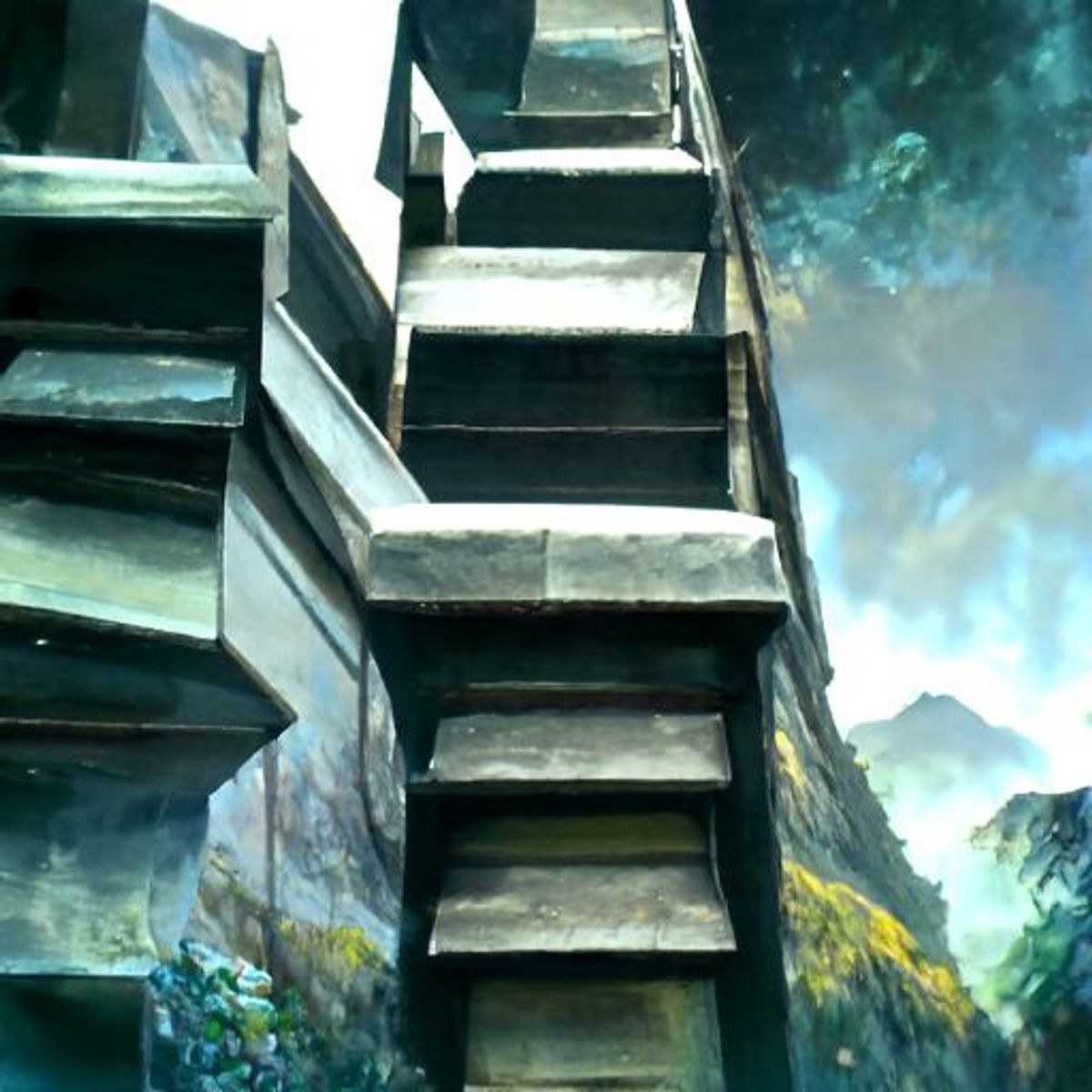 Paradox Stairs - AI Generated Artwork - NightCafe Creator
