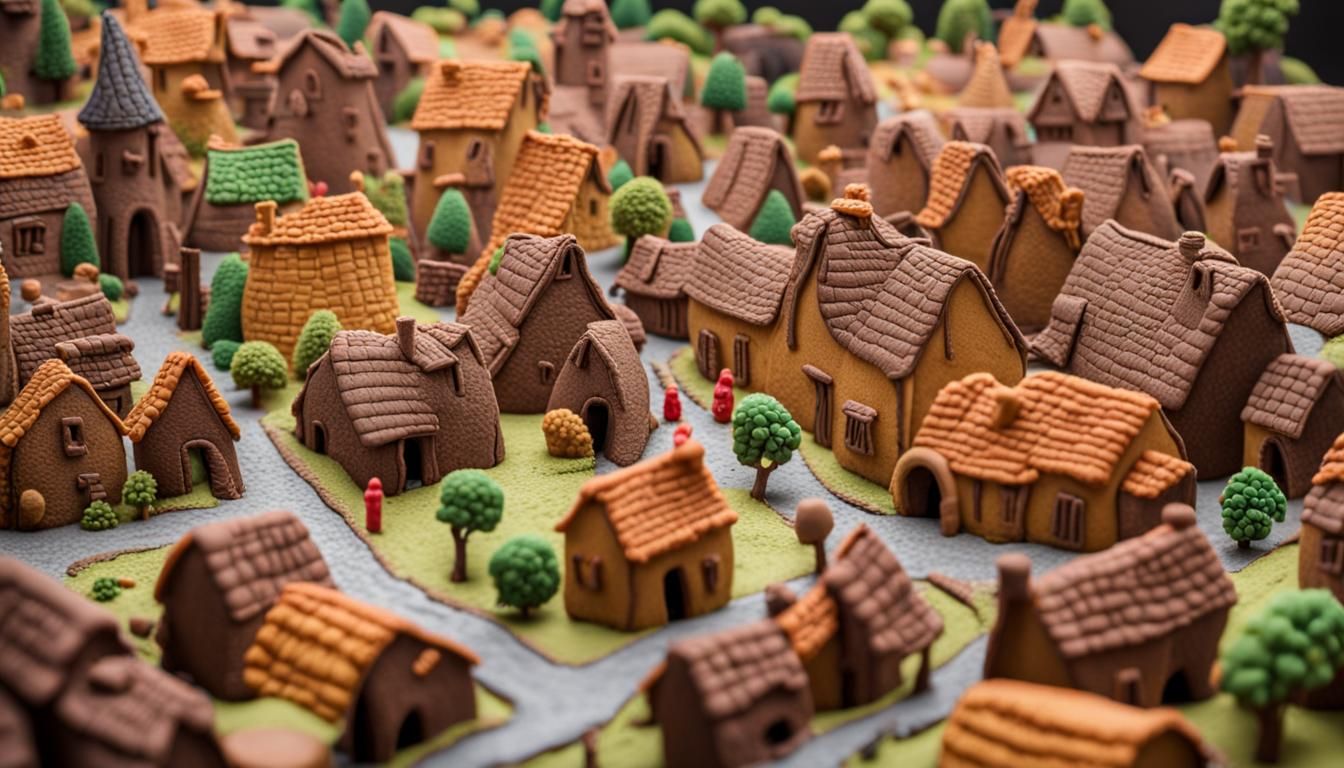 Clay village - AI Generated Artwork - NightCafe Creator