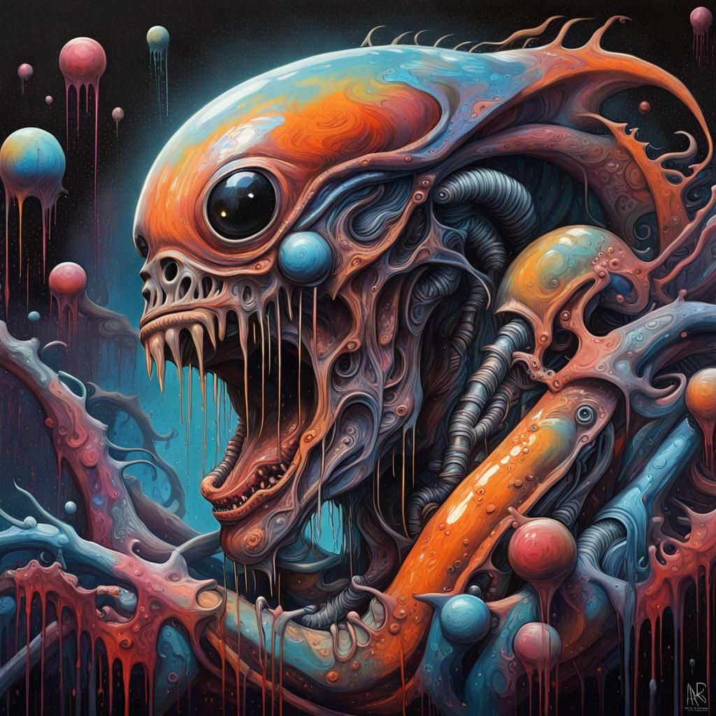MELTING FACE SPACE ALIEN - AI Generated Artwork - NightCafe Creator