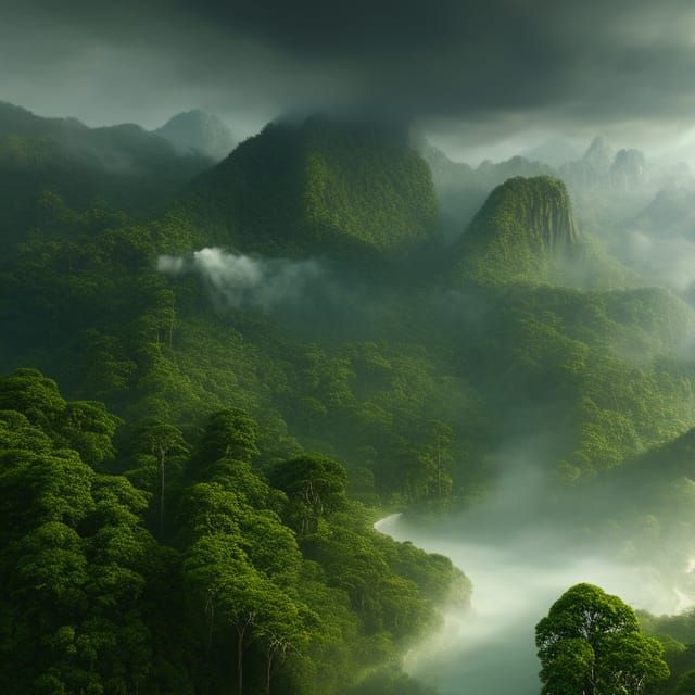 jungle from above - AI Generated Artwork - NightCafe Creator