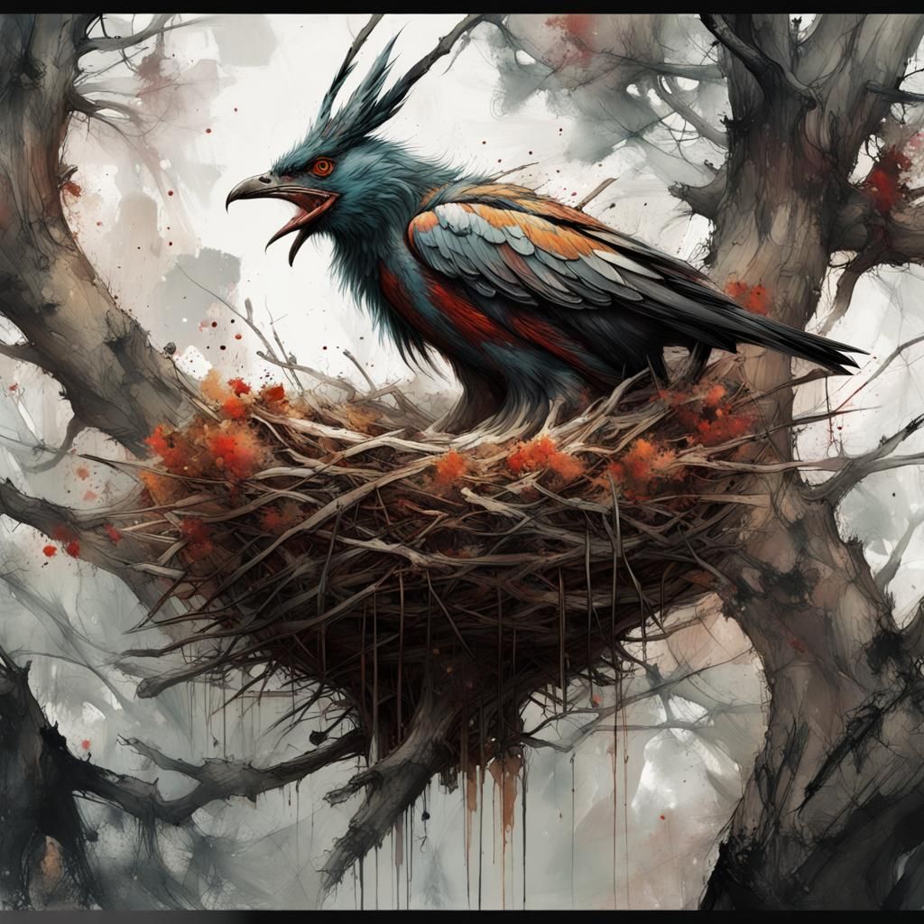 A mythical roc in its nest - AI Generated Artwork - NightCafe Creator