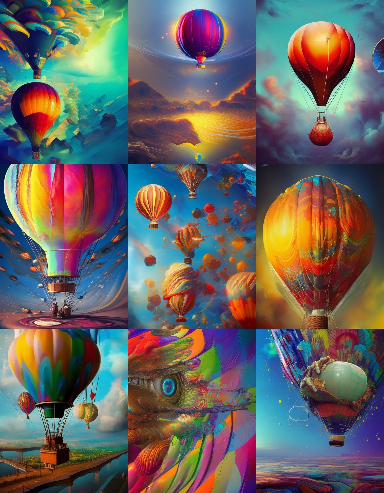imagine a hyper-detailed hot air balloon, 8k resolution concept art ...