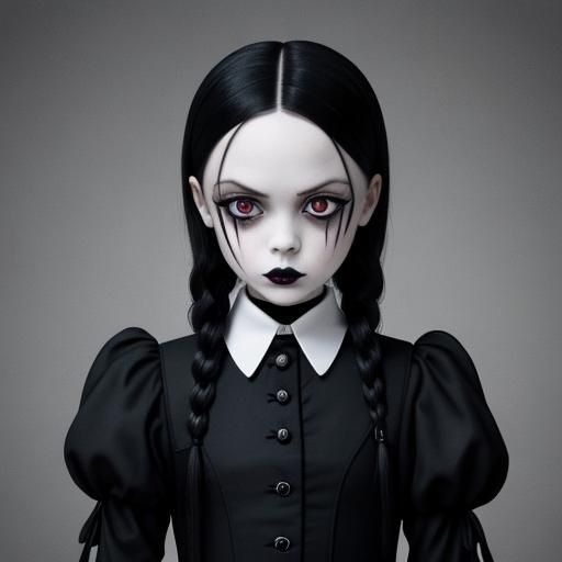 "goth woman " wednesday addams - AI Generated Artwork - NightCafe Creator