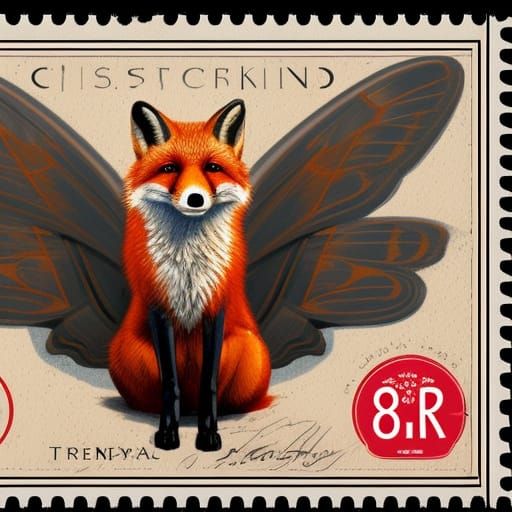 Butterfox postage stamp - AI Generated Artwork - NightCafe Creator