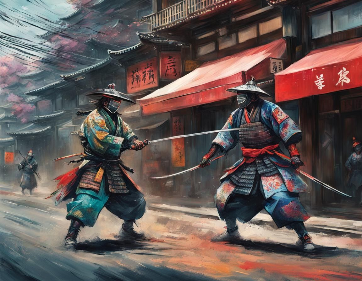 SAMURAI DUEL - AI Generated Artwork - NightCafe Creator