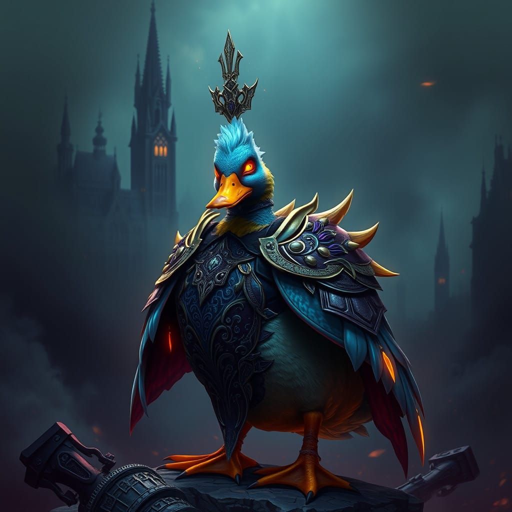 duck warrior modern - Duck Warrior in Gothic Fantasy Armor