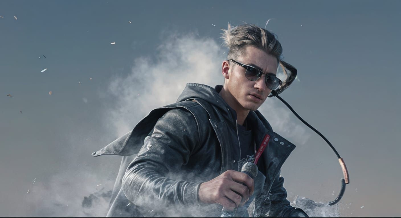 High Definition CGI Image of a Mic Drop in Slow Mo... - AI Art